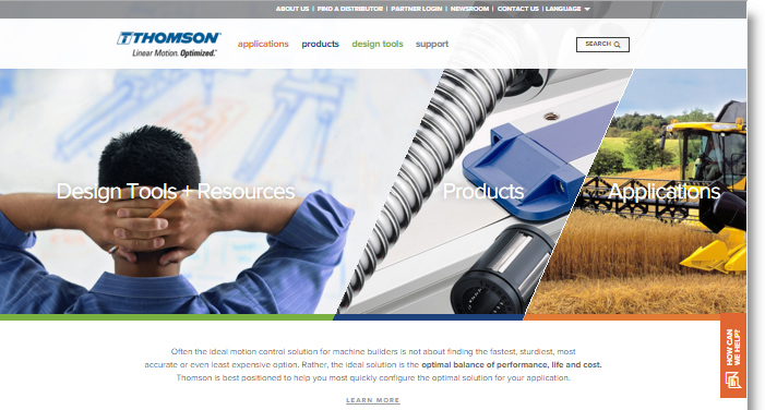 Enhanced Thomson website offers rich library of mechanical motion products
