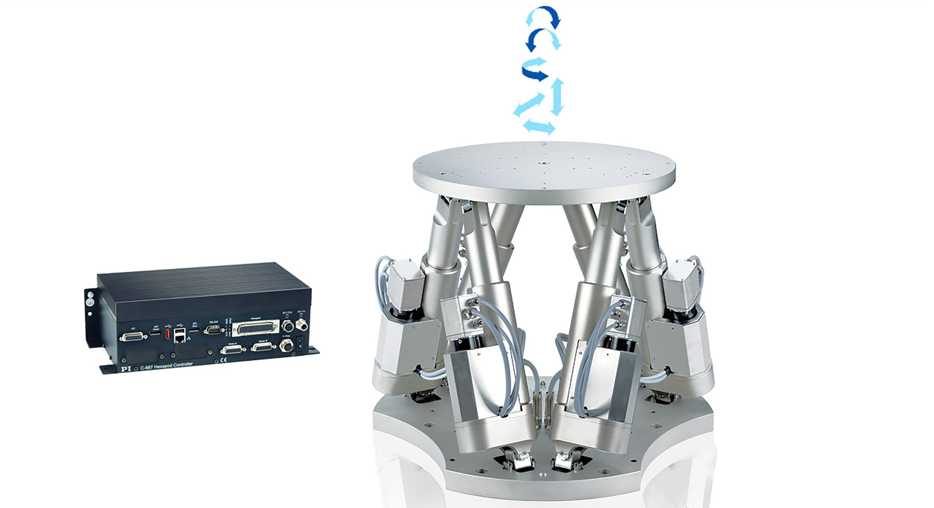 High-load hexapod for motion simulation, stabilization, and cancellation