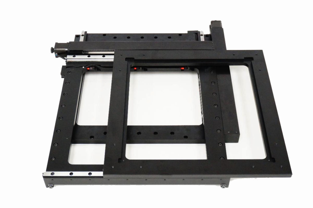 Industry first XY stages with 800 x 800 mm open center